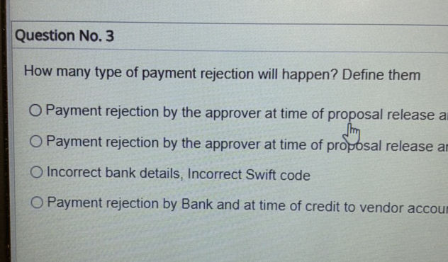 Question No 3 How many type of payment | StudyX