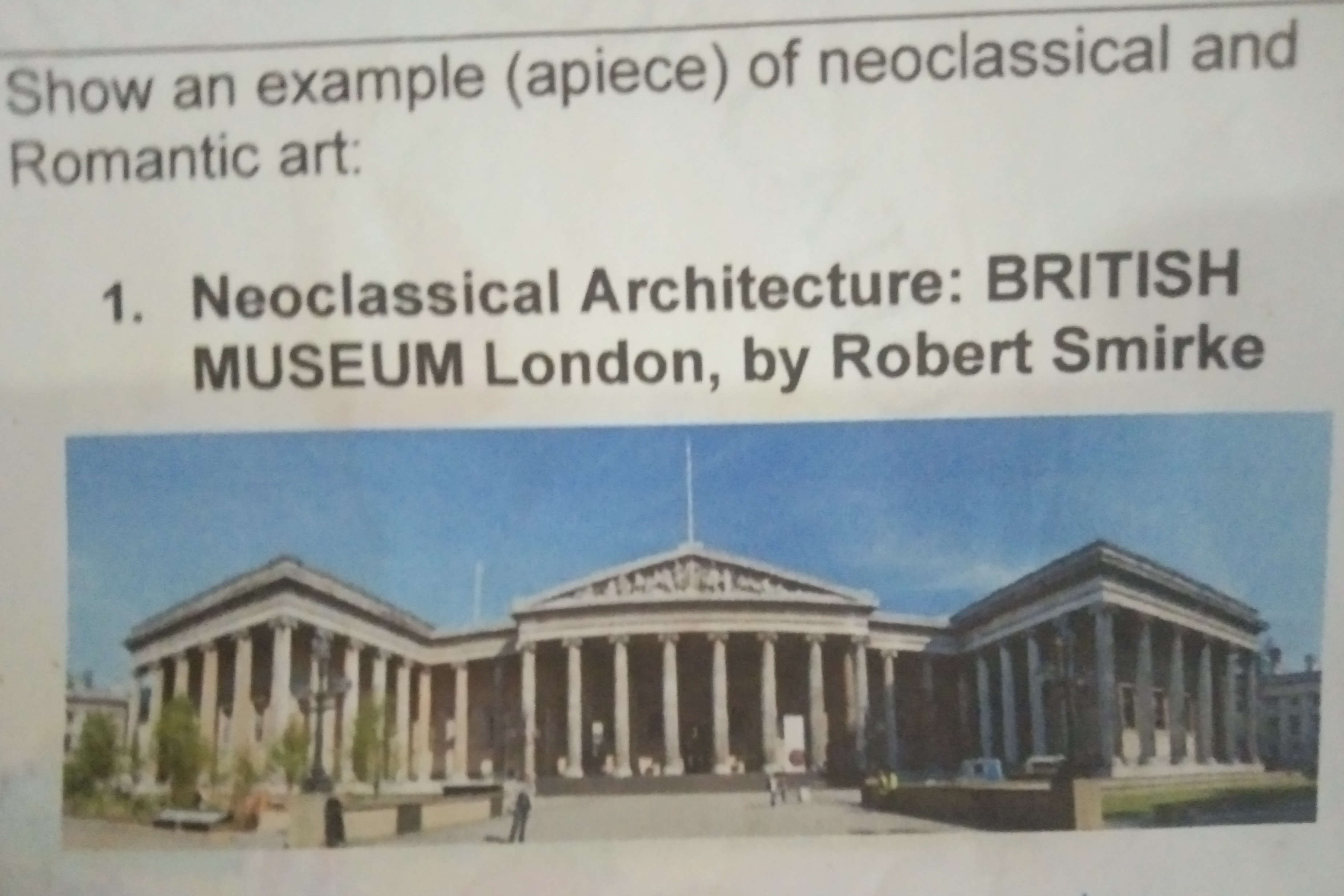 Show an example (apiece) of neoclassical and | StudyX