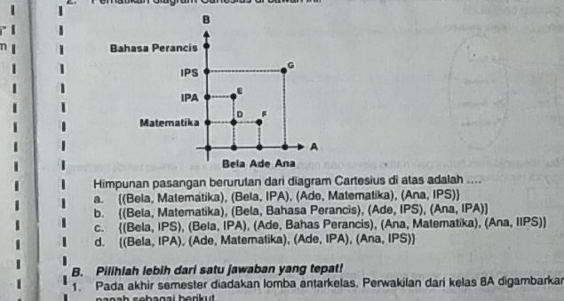Himpunan pasangan berurutan dari diagram | StudyX