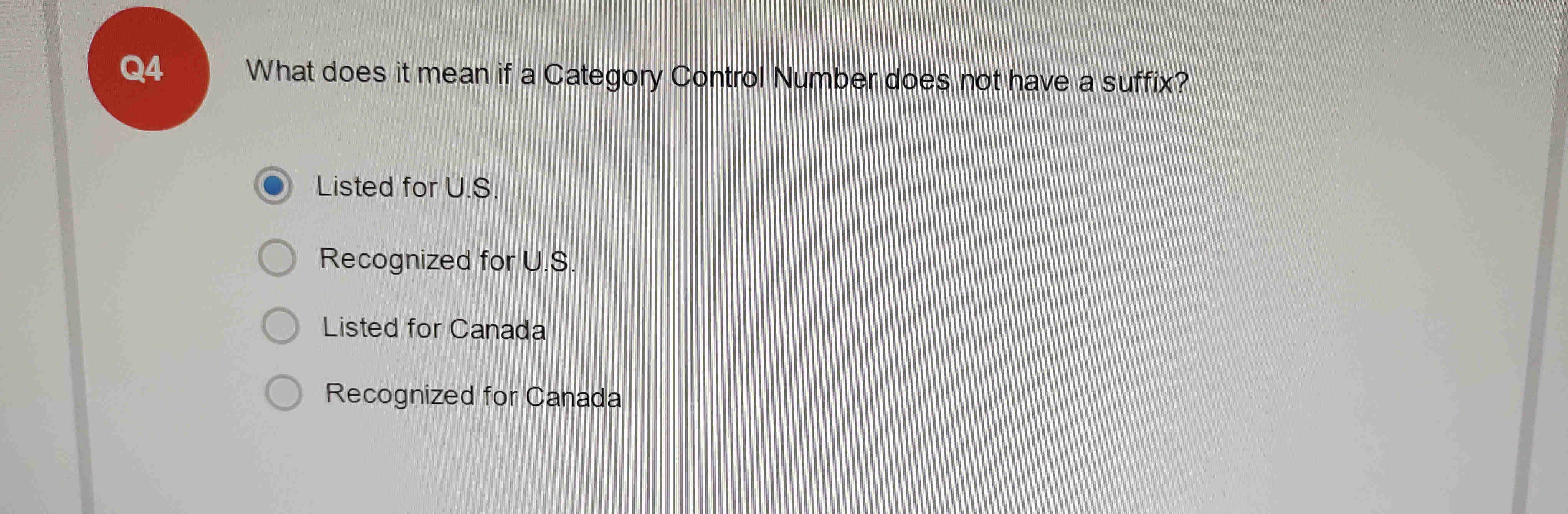 Q4 What does it mean if a Category Control