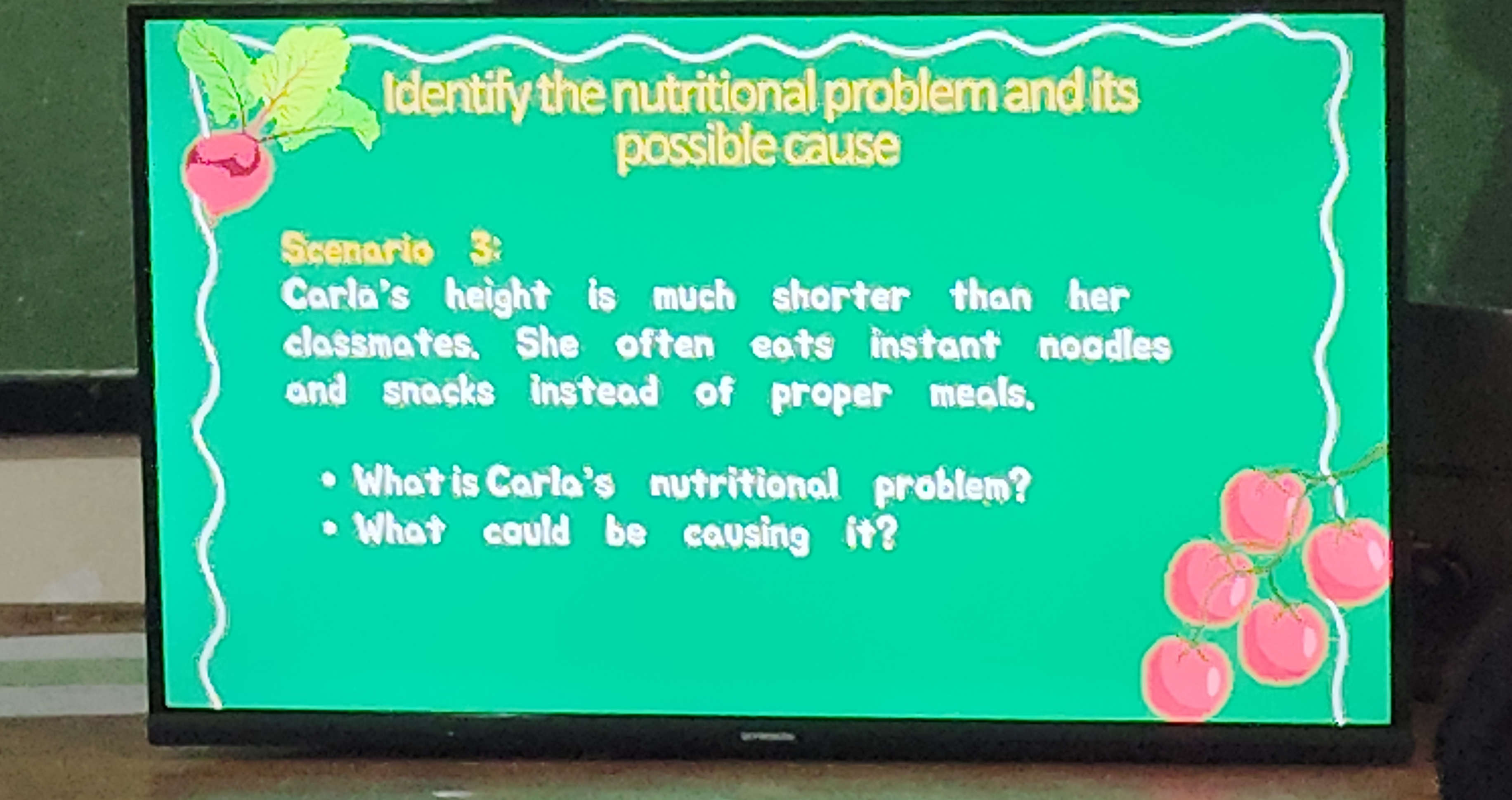 Identify the nutritional problem and its | StudyX