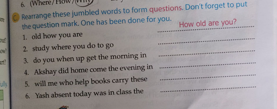 C Rearrange these jumbled words to form | StudyX