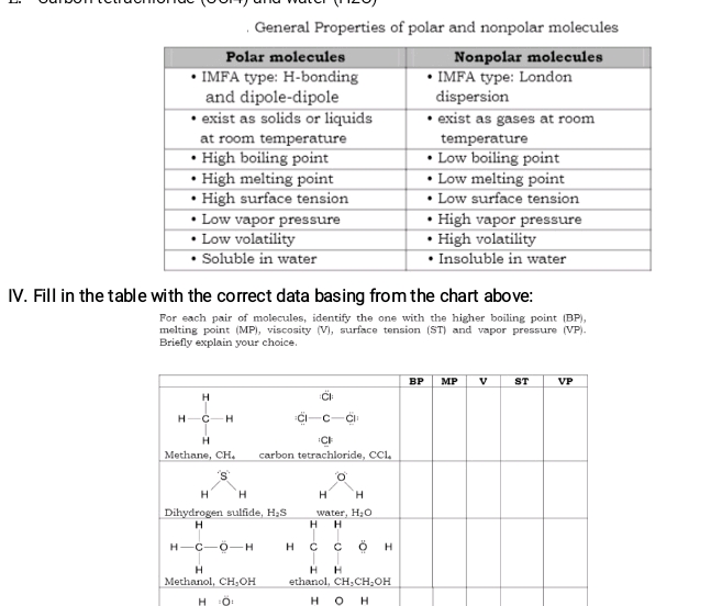 General Properties of polar and nonpolar | StudyX