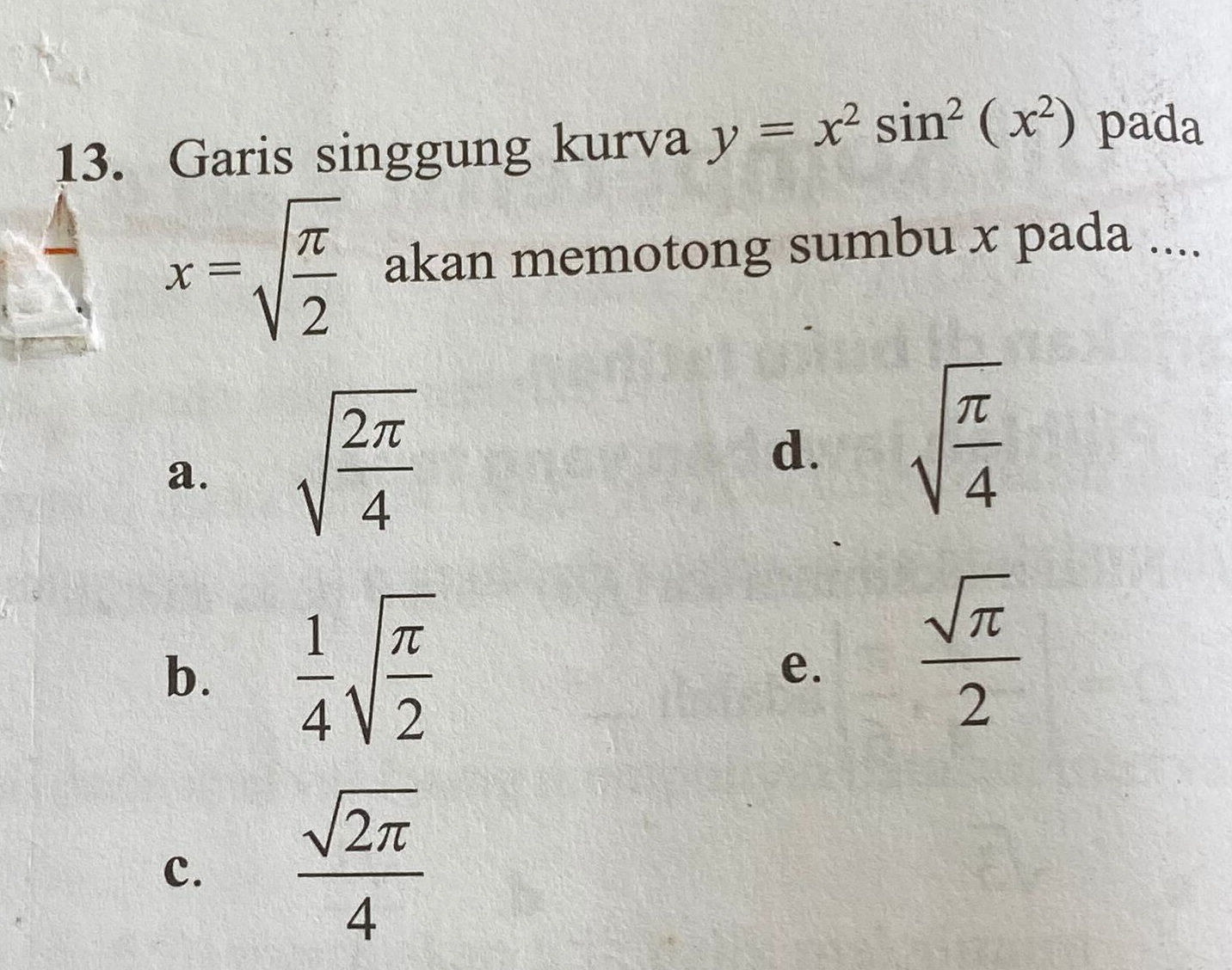 13 Garis singgung kurva y = x sin (x) pada x | StudyX