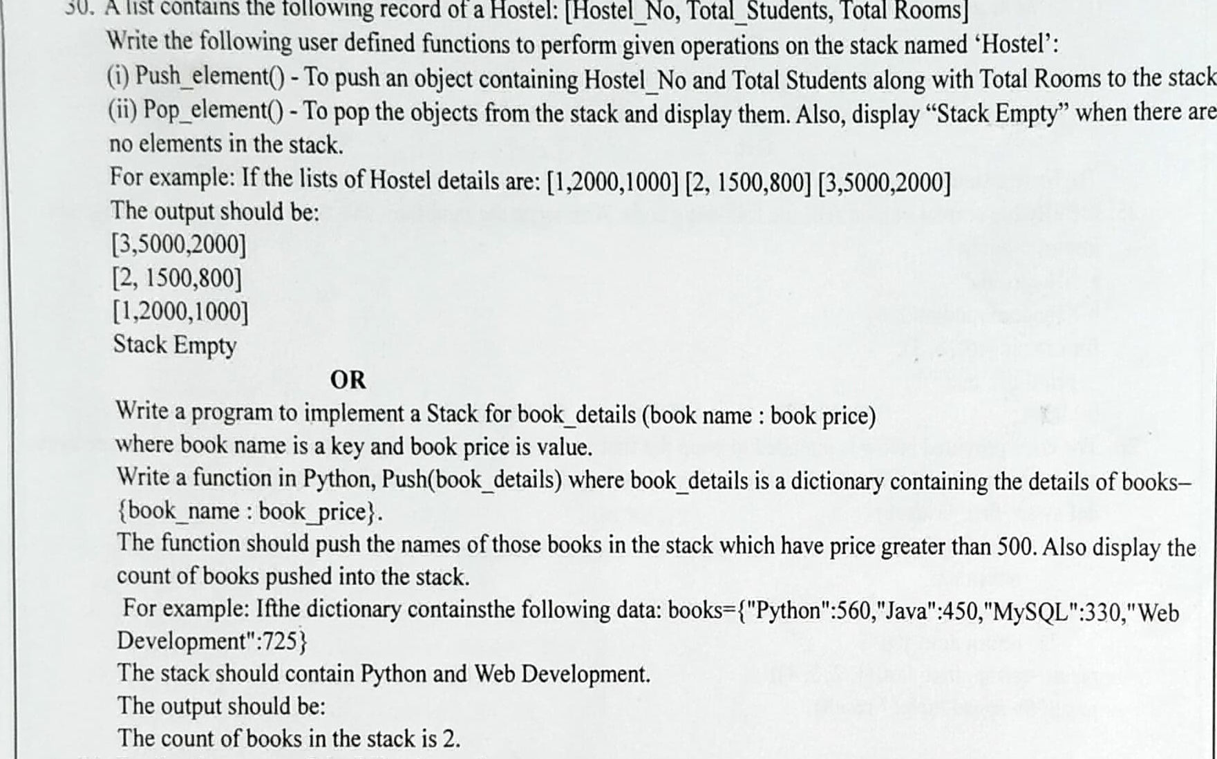 30 A list contains the following record of a | StudyX