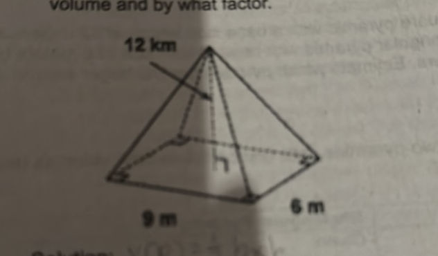 A square based pyramid has base sides of 6m | StudyX