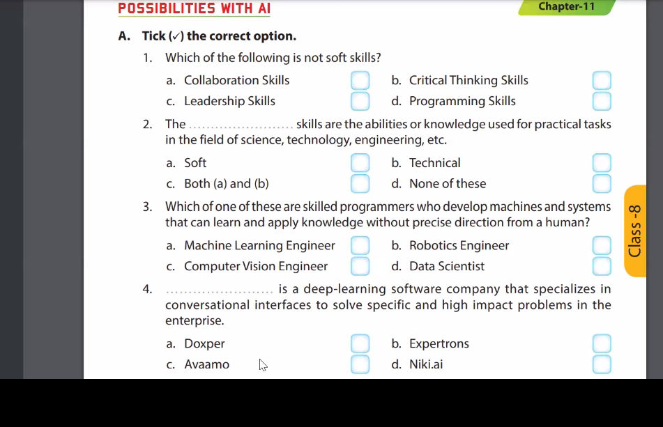 A Tick () the correct option 1 Which of the | StudyX