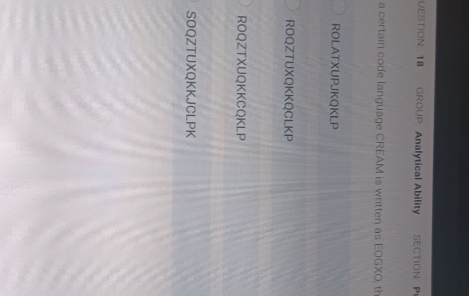In a certain code language CREAM is written | StudyX
