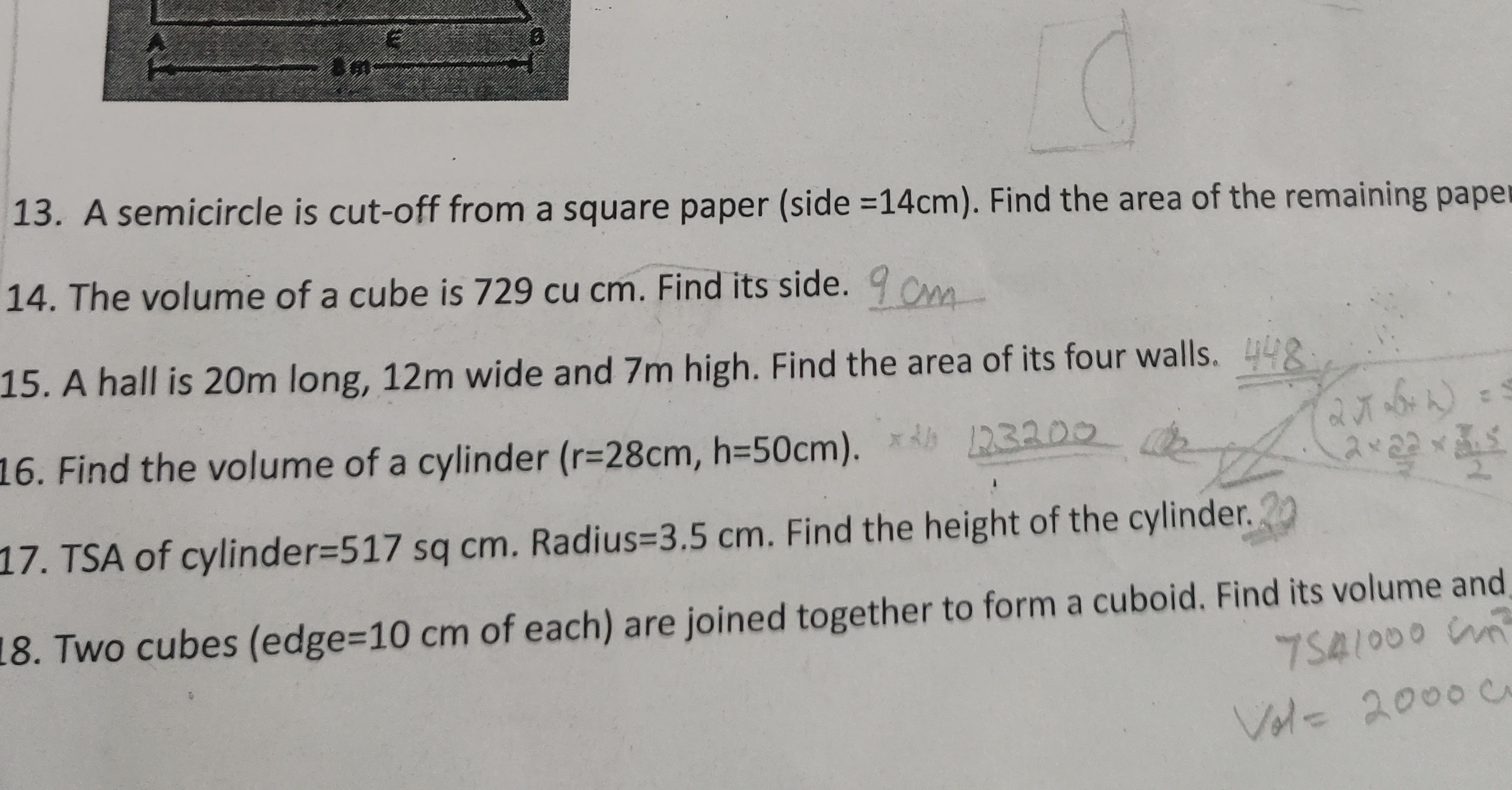 13 A semicircle is cut-off from a square | StudyX