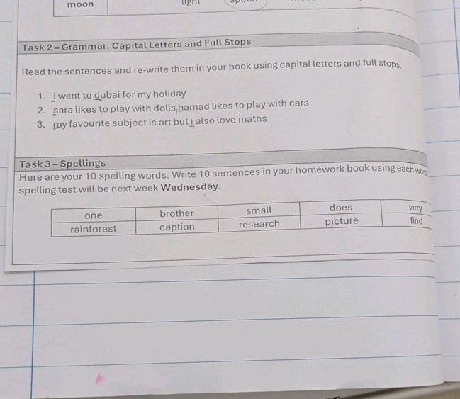Task 2 - Grammar Capital Letters and Full | StudyX