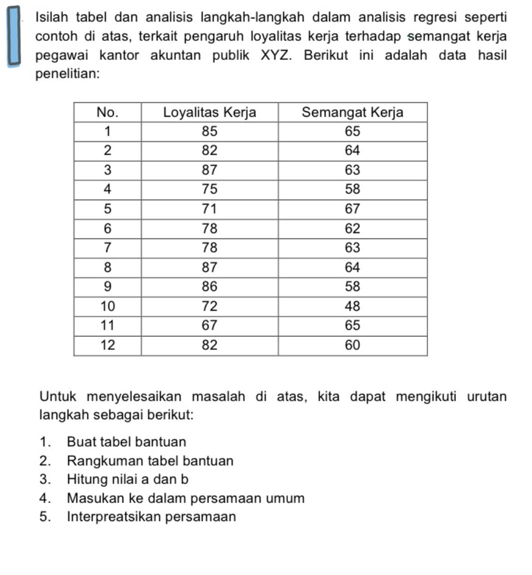 Isilah tabel dan analisis langkah-langkah | StudyX