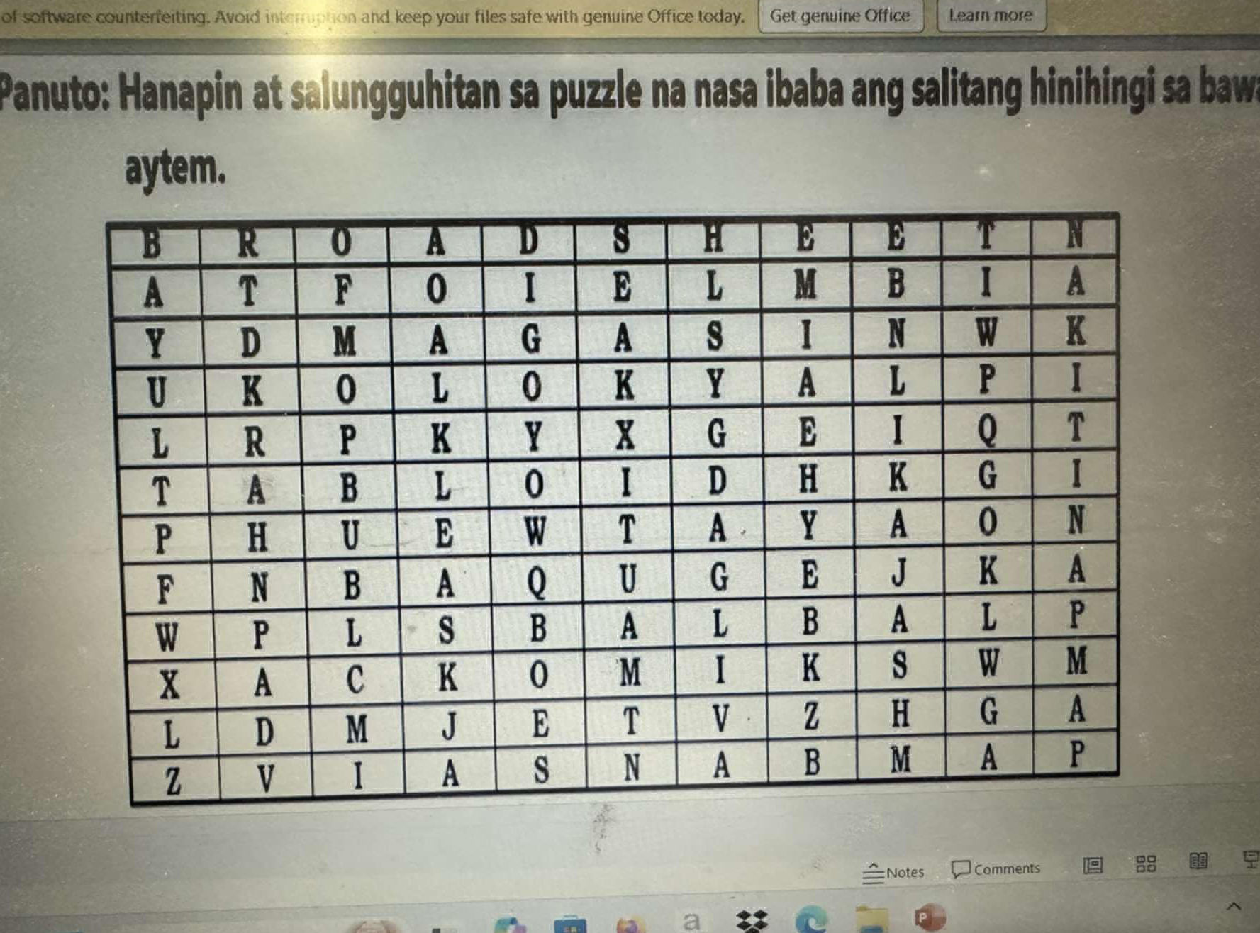 Panuto Hanapin at salungguhitan sa puzzle na | StudyX