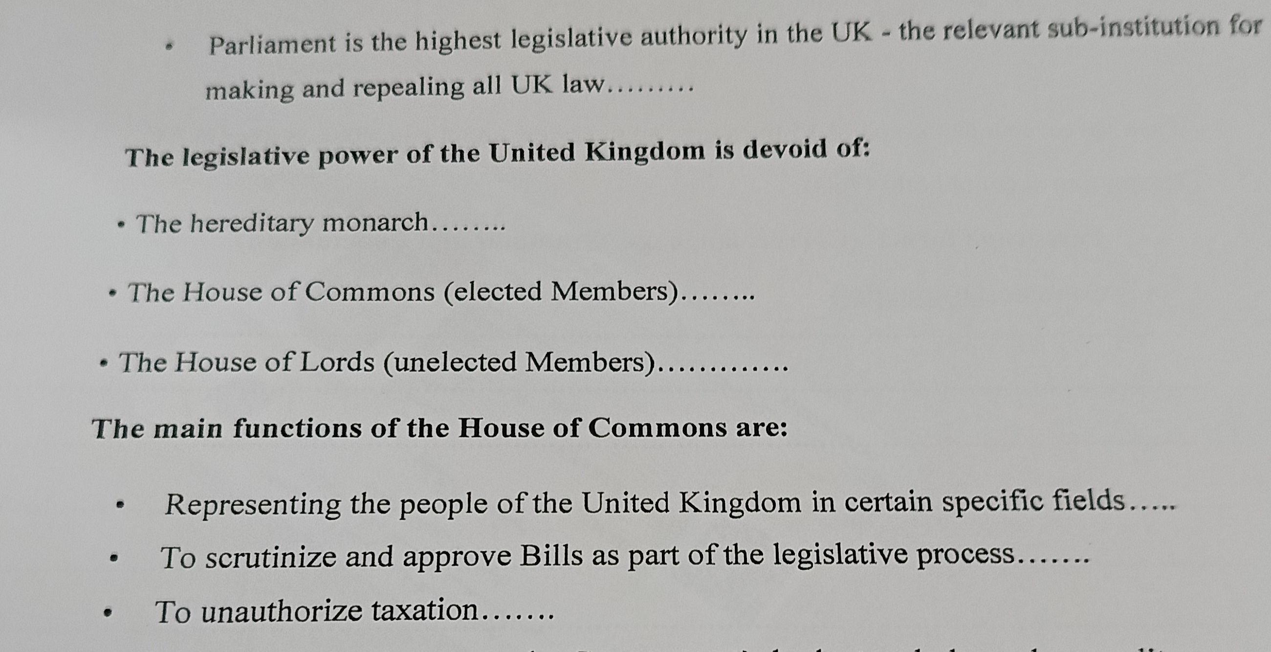 Parliament is the highest legislative | StudyX