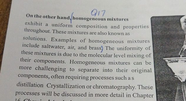 Q17 On the other hand homogeneous mixtures | StudyX