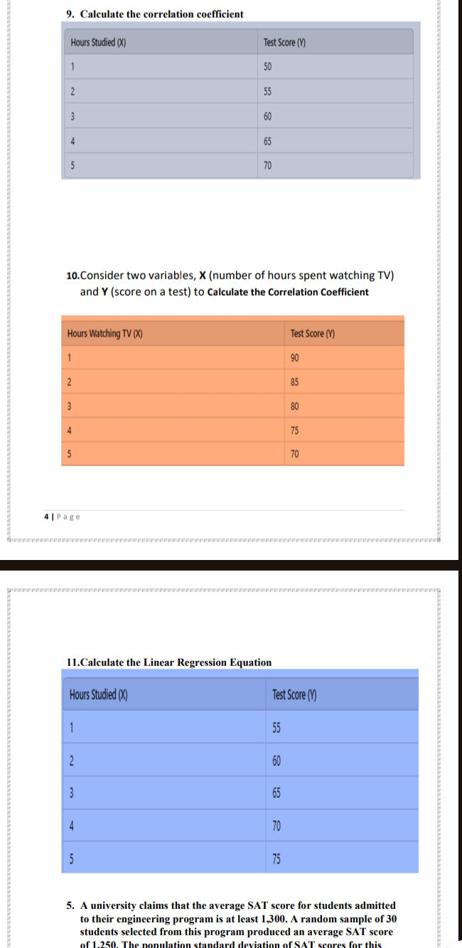 9 Calculate the correlation coefficient | StudyX