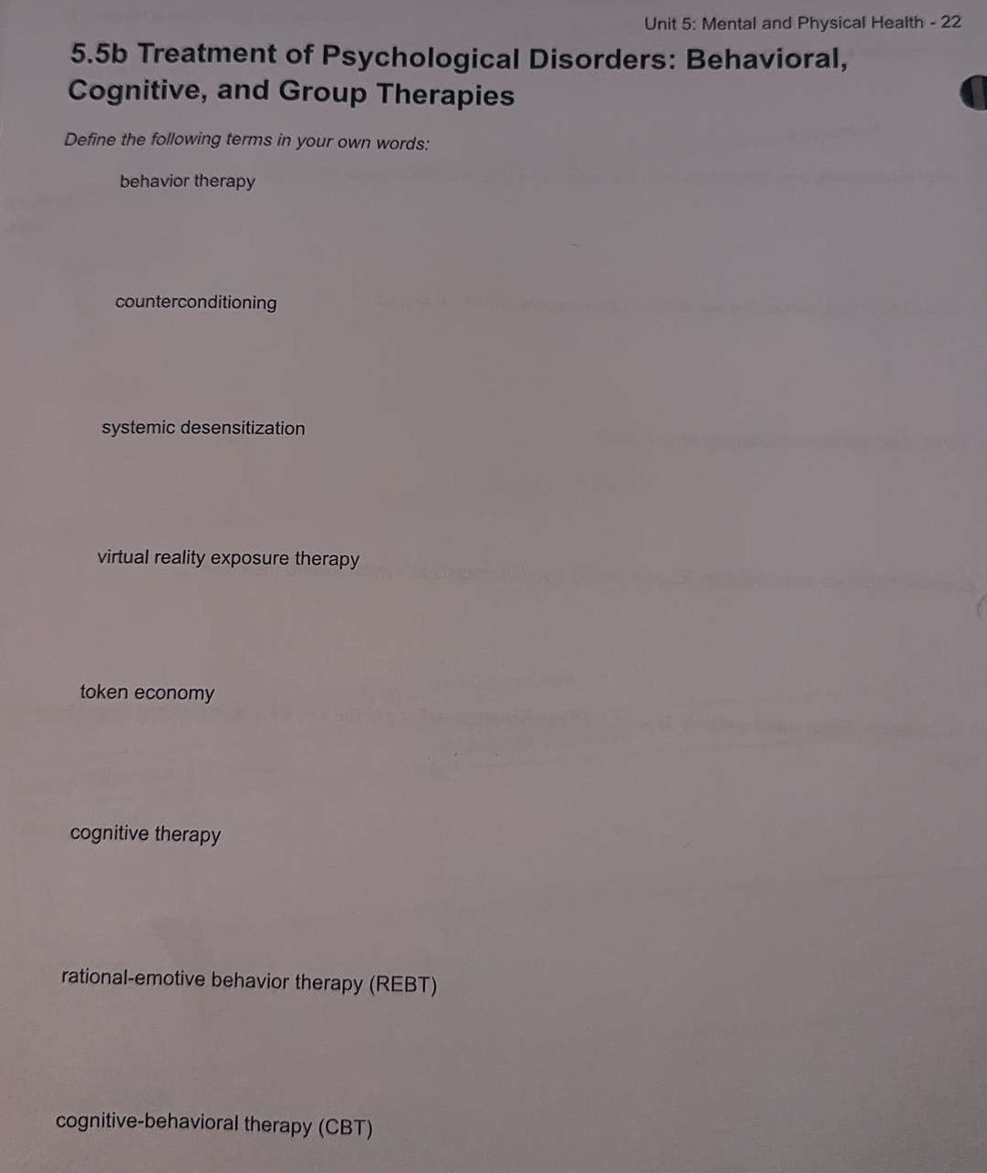 Unit 5 Mental and Physical Health - 22 55b | StudyX