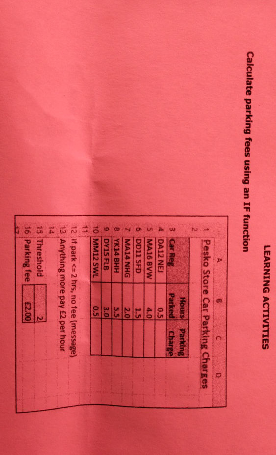 Calculate parking fees using an IF function | StudyX
