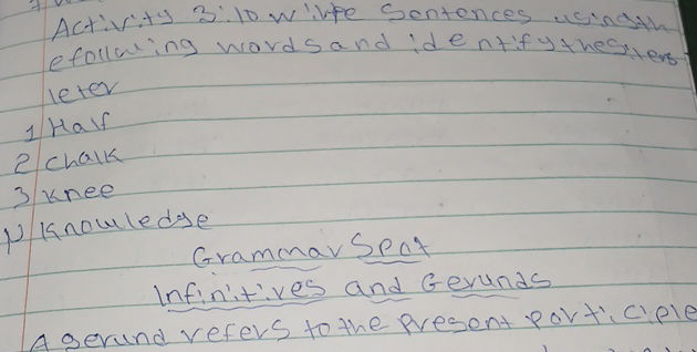 Activity 310 write Sentences using the | StudyX