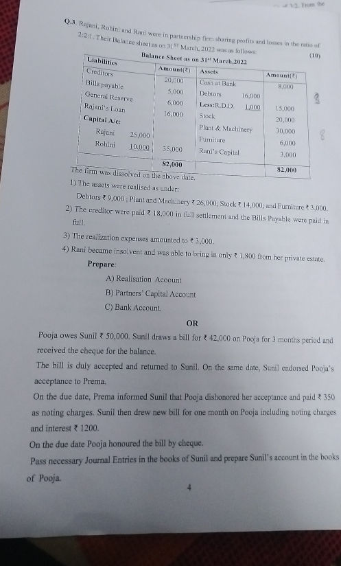 Q3 Rajani Rohini and Rani were in