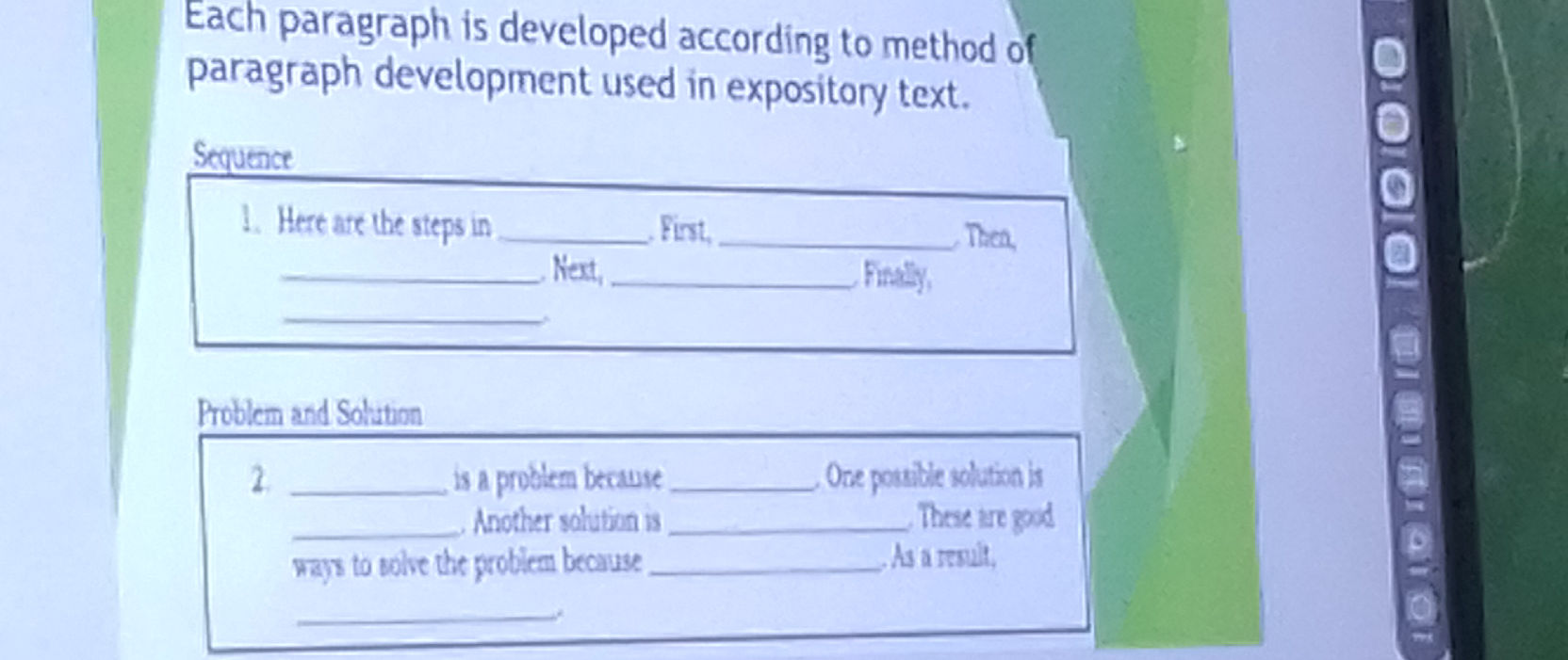 Each paragraph is developed according to | StudyX