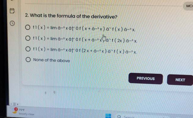 2 What is the formula of the derivative | StudyX