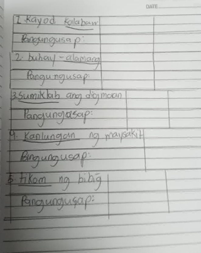 1 Kayod Kalabaw Bangungusap 2 buhay-alamang | StudyX