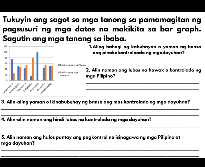 Tukuyin ang sagot sa mga tanong sa | StudyX