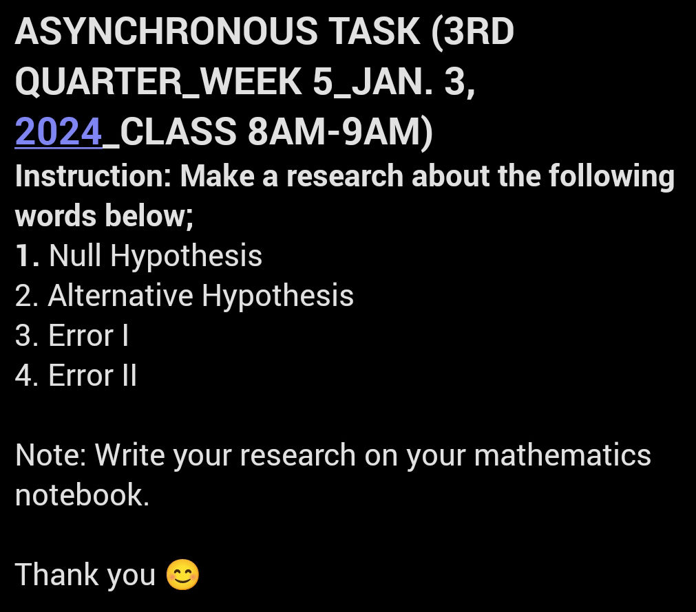 ASYNCHRONOUS TASK (3RD QUARTERWEEK 5JAN 3 | StudyX