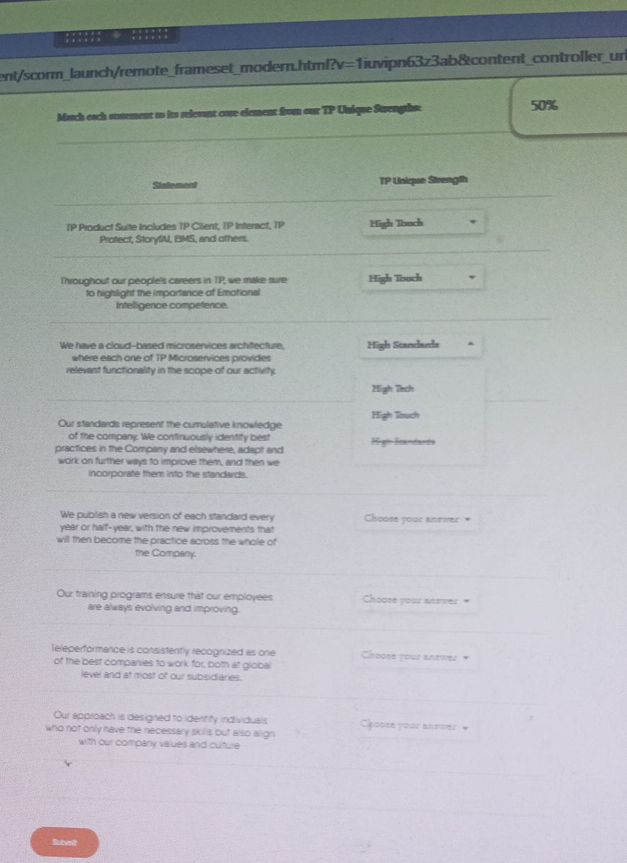 Match each statement to its relevant one