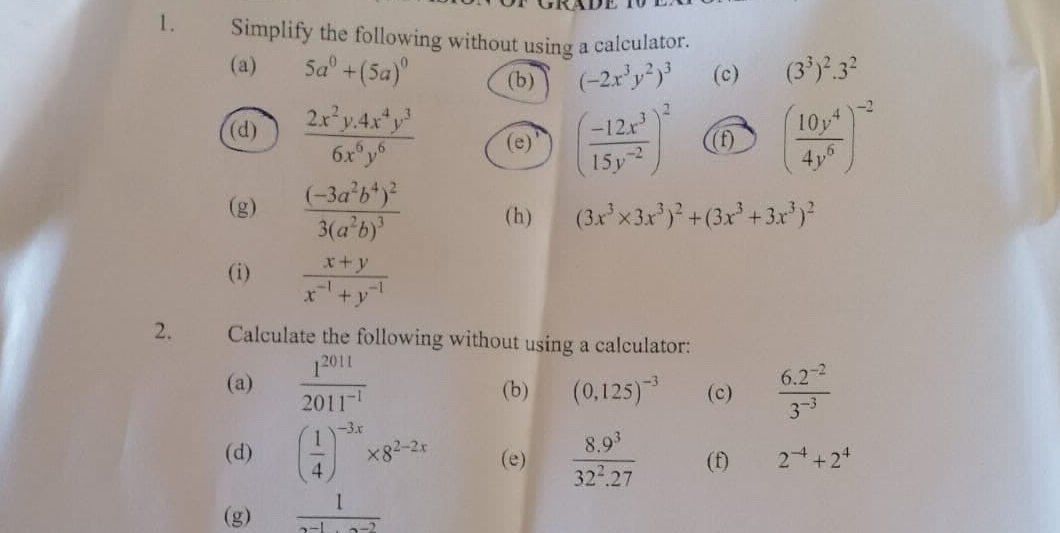 1 Simplify the following without using a | StudyX