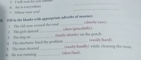 B Fill in the blanks with appropriate | StudyX
