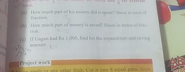 (a) How much part of his money did is spent | StudyX