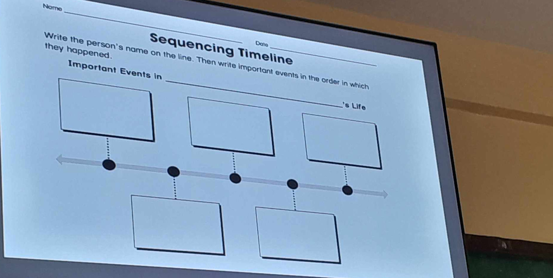 Name Date Sequencing Timeline Write the | StudyX
