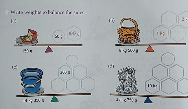 1 Write weights to balance the sides (a) (b) | StudyX