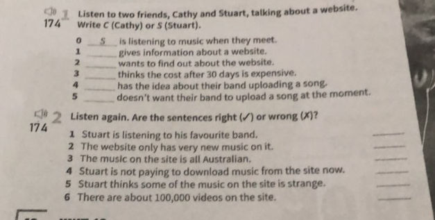 Listen to two friends Cathy and Stuart | StudyX