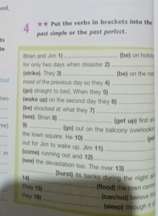 Put the verbs in brackets into the past | StudyX