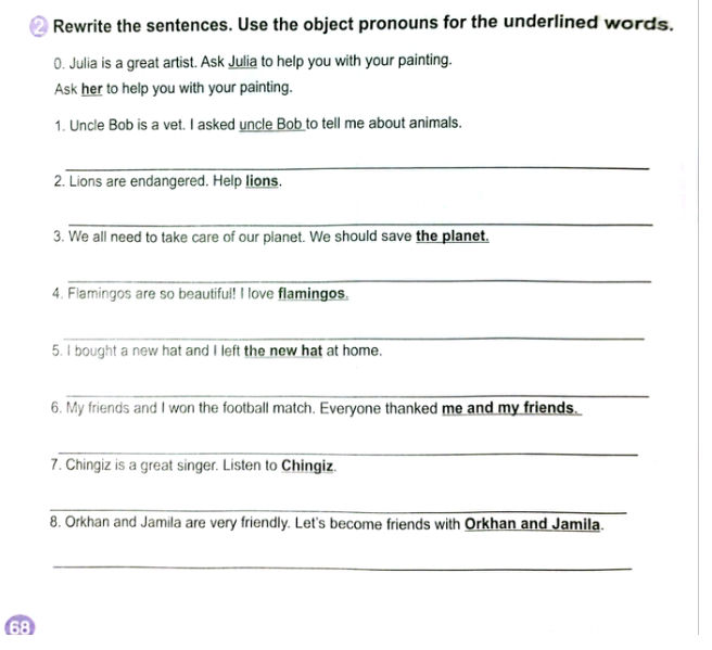 2 Rewrite the sentences Use the object | StudyX