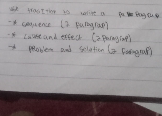 use transition to write a paragraph - | StudyX