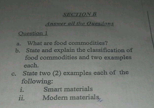 SECTION B Answer all the Questions Question | StudyX