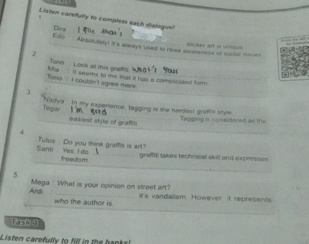 Listen carefully to complete each | StudyX