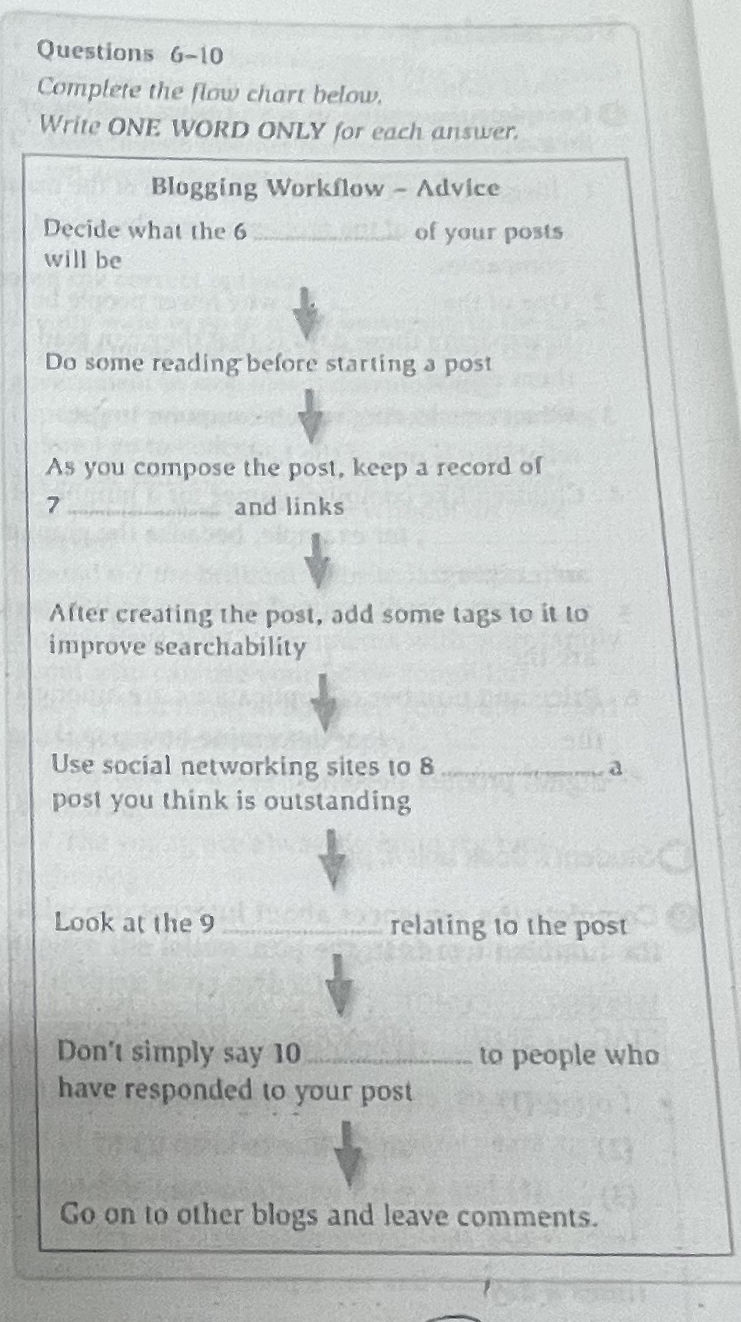 Questions 6-10 Complete the flow chart below | StudyX