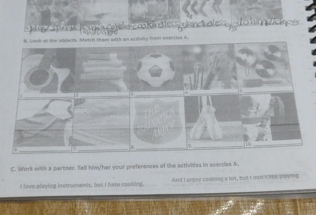 B Look at the objects Match them with an | StudyX