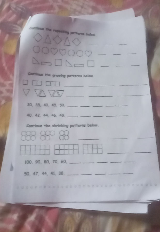 Continue the repeating patterns below | StudyX