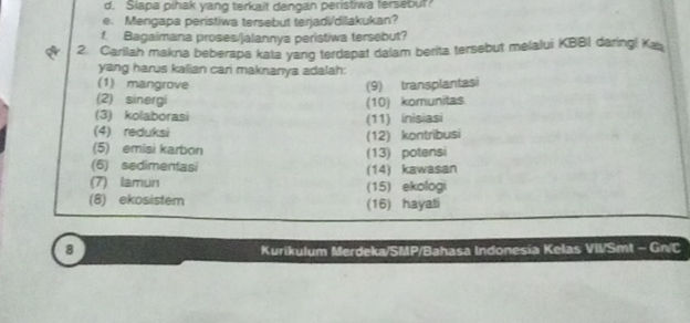 2 Carilah makna beberapa kata yang terdapat | StudyX