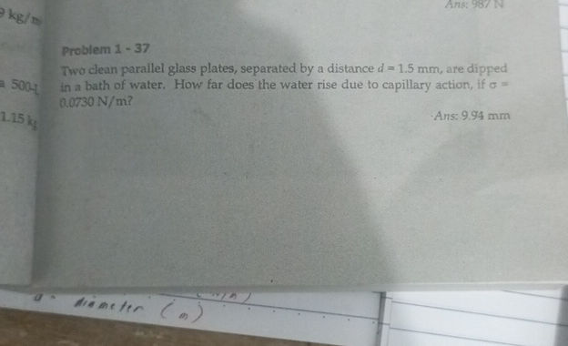 Problem 1-37 Two clean parallel glass plates