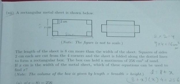 (xii) A rectangular metal sheet is shown | StudyX
