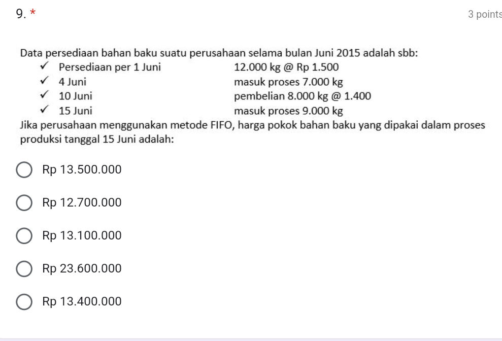 Data persediaan bahan baku suatu perusahaan | StudyX