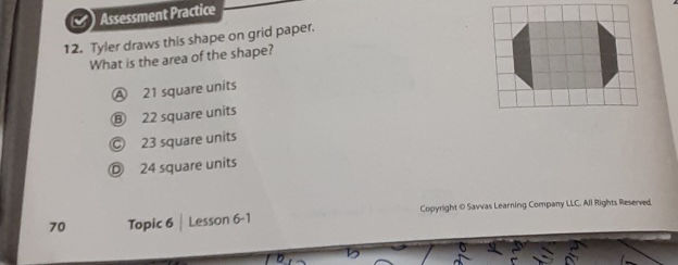 12 Tyler draws this shape on grid paper What