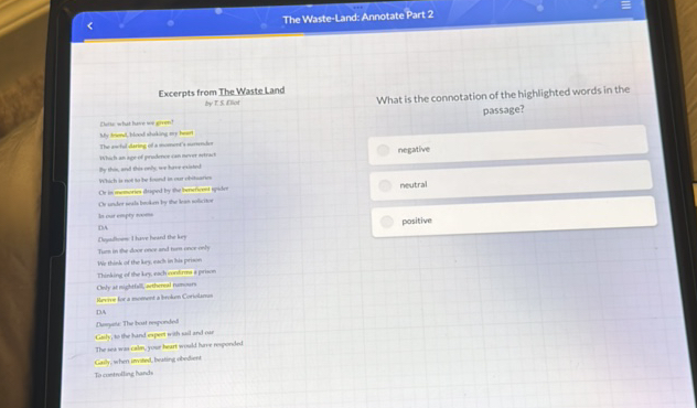 Excerpts from The Waste Land by TS Eliot | StudyX