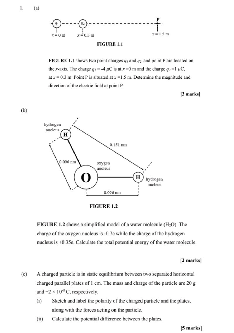 FIGURE 11 shows two point charges q1 and q2 | StudyX